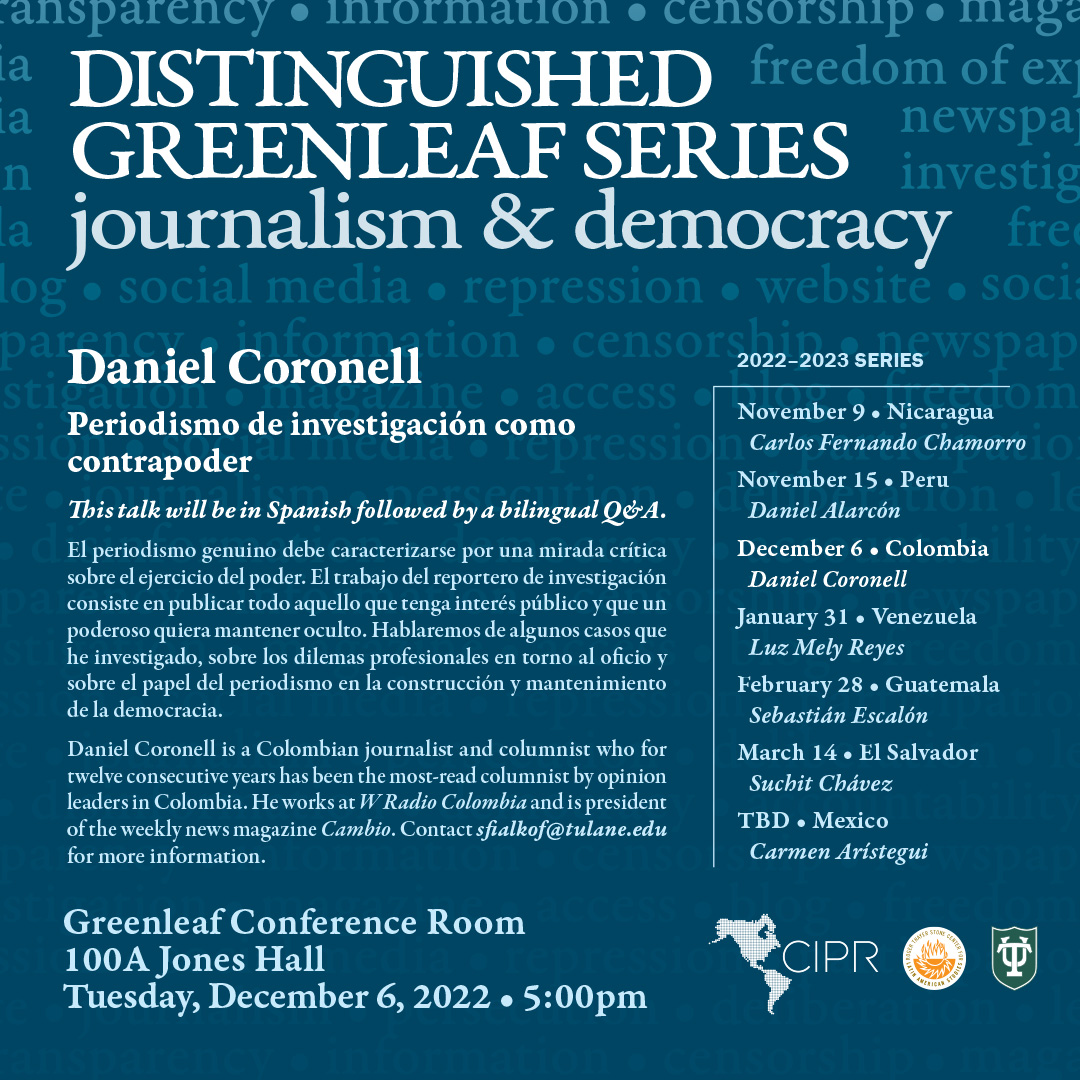 Distinguished Greenleaf Series: Journalism and Democracy | tulane